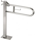 Vertical swing grab bar on fixed column bright finish - Medilinics